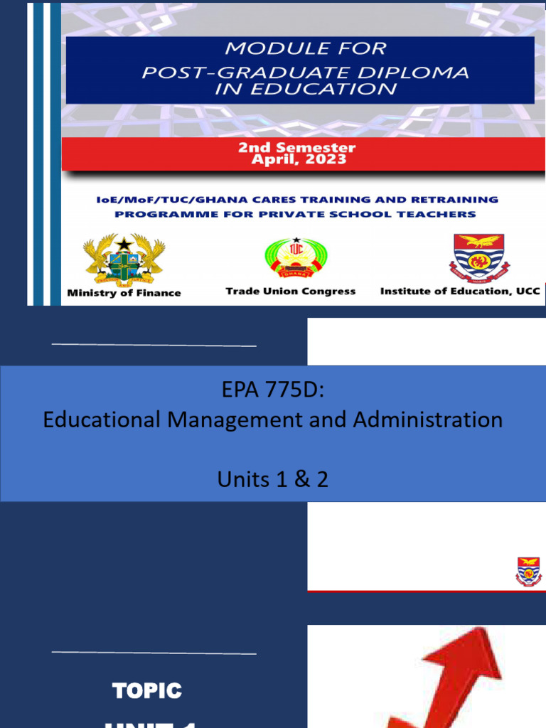 EPA 775D Educational Management and Administration UNITS 1 and 2 | PDF ...