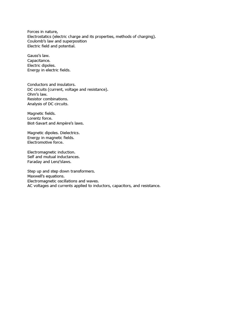 PHY102 Course Outline | PDF