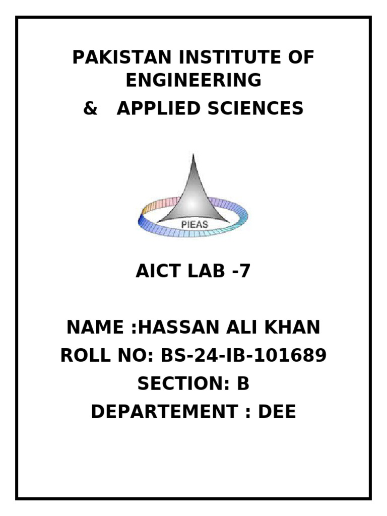 Aict Lab 7 Hassan Ali Kahn | PDF