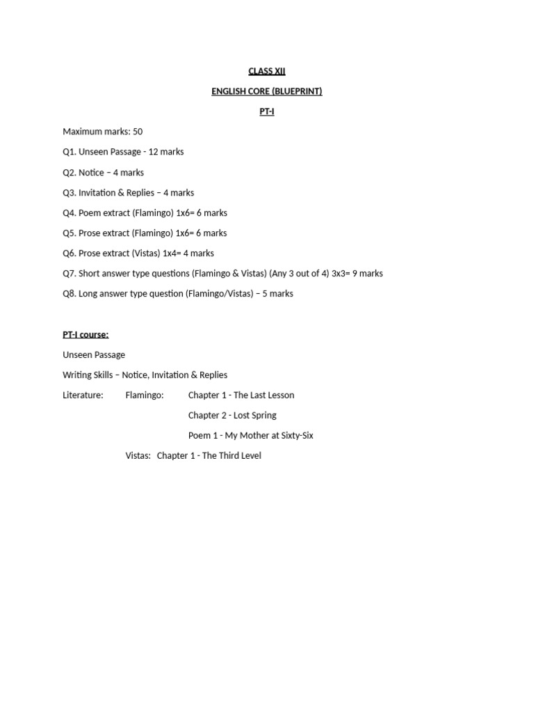 Blueprint Class 12 | PDF