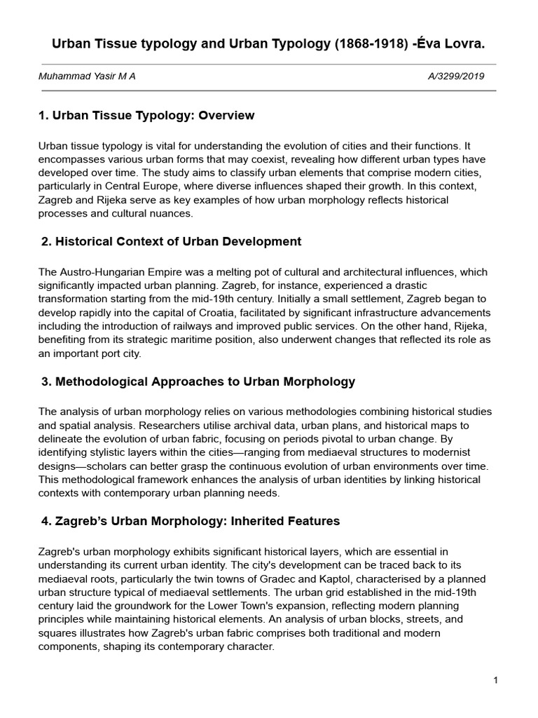 Urban Tissue Typology and Urban Typology (1868-1918) | PDF | Urban ...