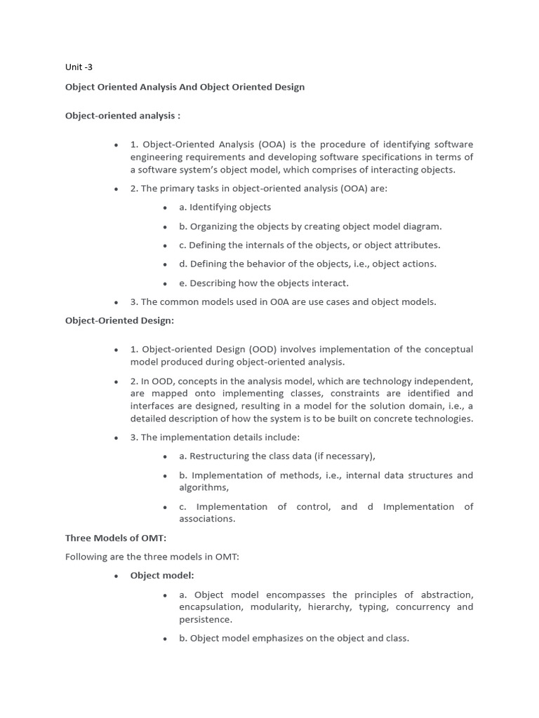Unit-3 Notes | PDF | Conceptual Model | Object Oriented Programming
