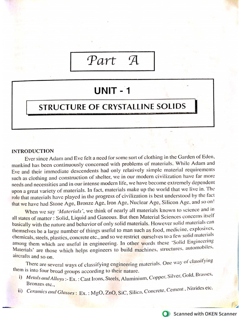 Material Science Unit 1 | PDF