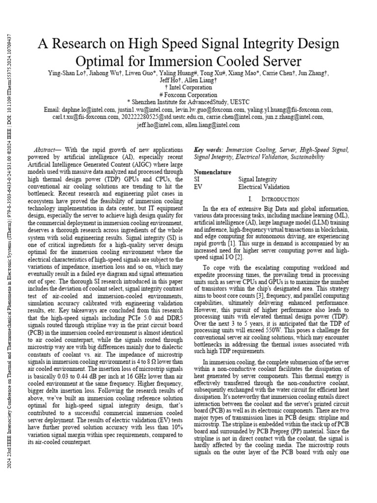 ITherm24 - Intel - A Research On High Speed Signal Integrity Design ...