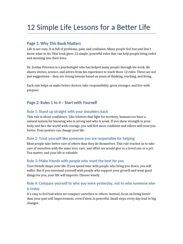 12_Simple_Life_Lessons_Summary | PDF