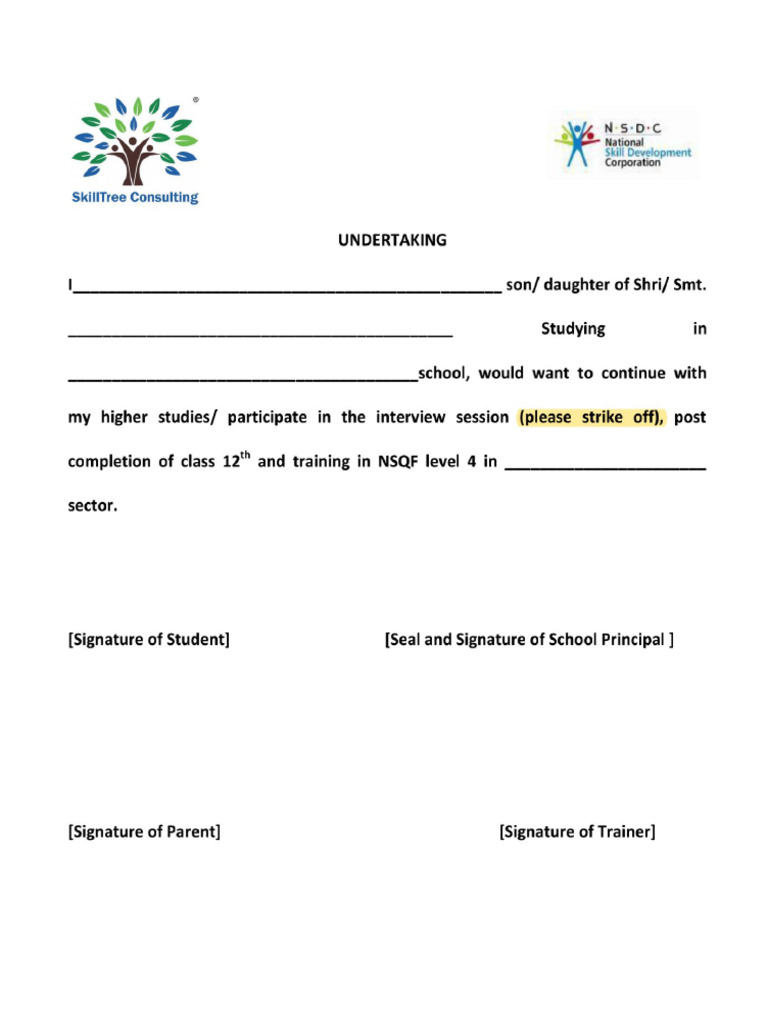 ST Student Undertaking | PDF
