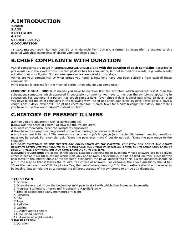 General A SHORTCUT TO HISTORY TAKING AND CLINICAL EXAMINATION IN ...