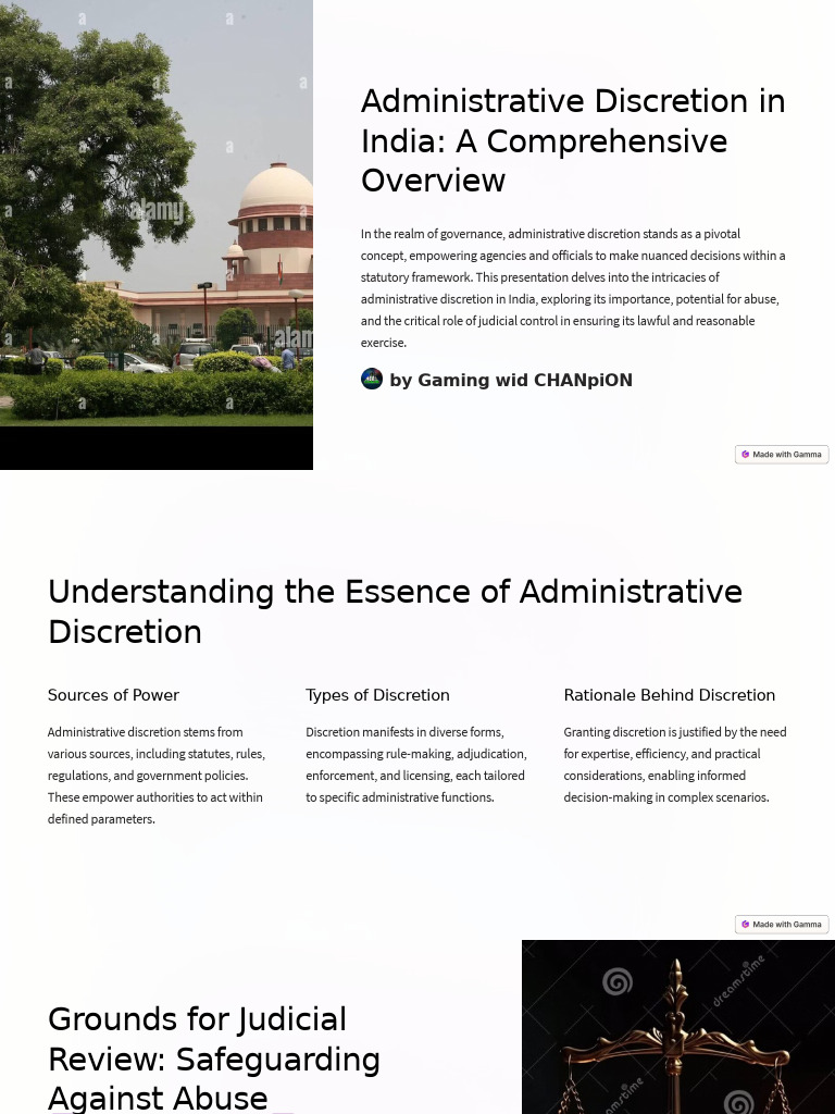 Administrative Discretion in India A Comprehensive Overview | PDF ...