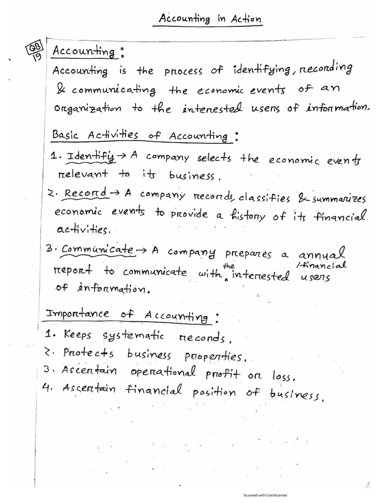 ACM - Accounting in Action Note | PDF