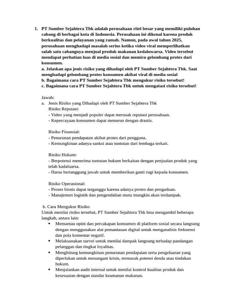 Reni Lestari 048988793 Manajemen Risiko Dan Asuransi Tugas 2 | PDF