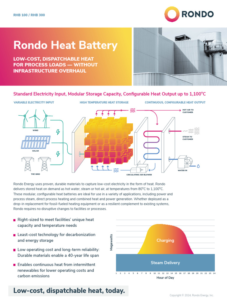 Rondo Heat Battery: Low-Cost Thermal Storage | PDF | Energy Storage | Steam