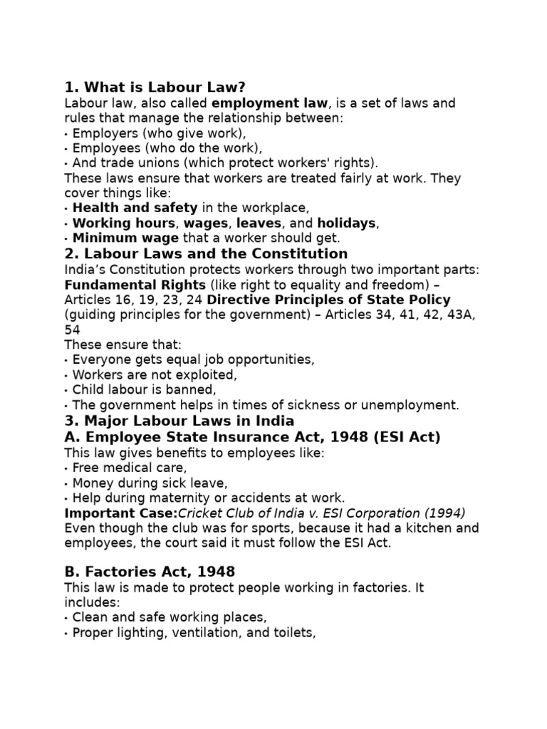 What Is Labour Law | PDF | Labour Law | Employment