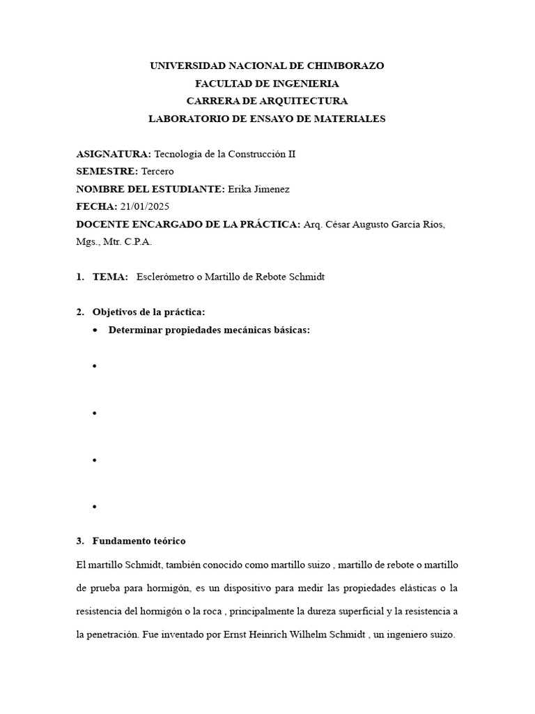 Uso del Esclerómetro Schmidt en Concreto | PDF | Hormigón | Dureza