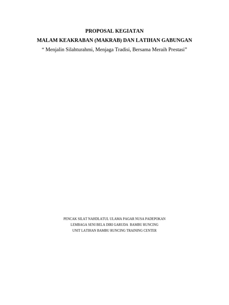 PROPOSAL KEGIATAN Makrab BRTC | PDF