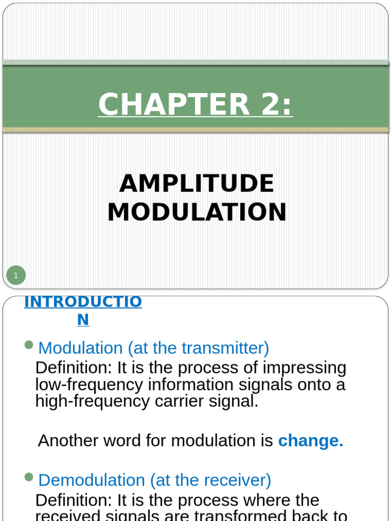 Chapter 2-Amplitude Modulation (Am) | PDF | Frequency Modulation | Modulation