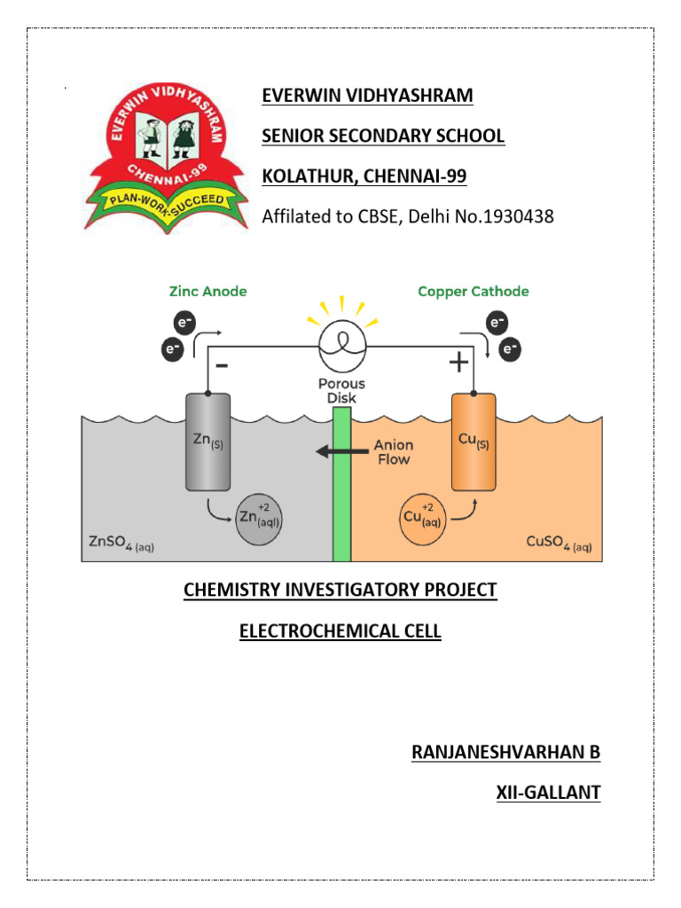 Chemistry 12 Project Electrochemical-Cell | PDF | Electrochemistry | Redox