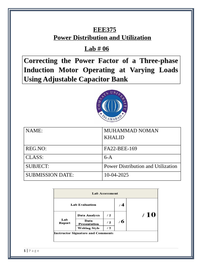 Lab 6 Report of Pdu Re | PDF | Capacitor | Ac Power