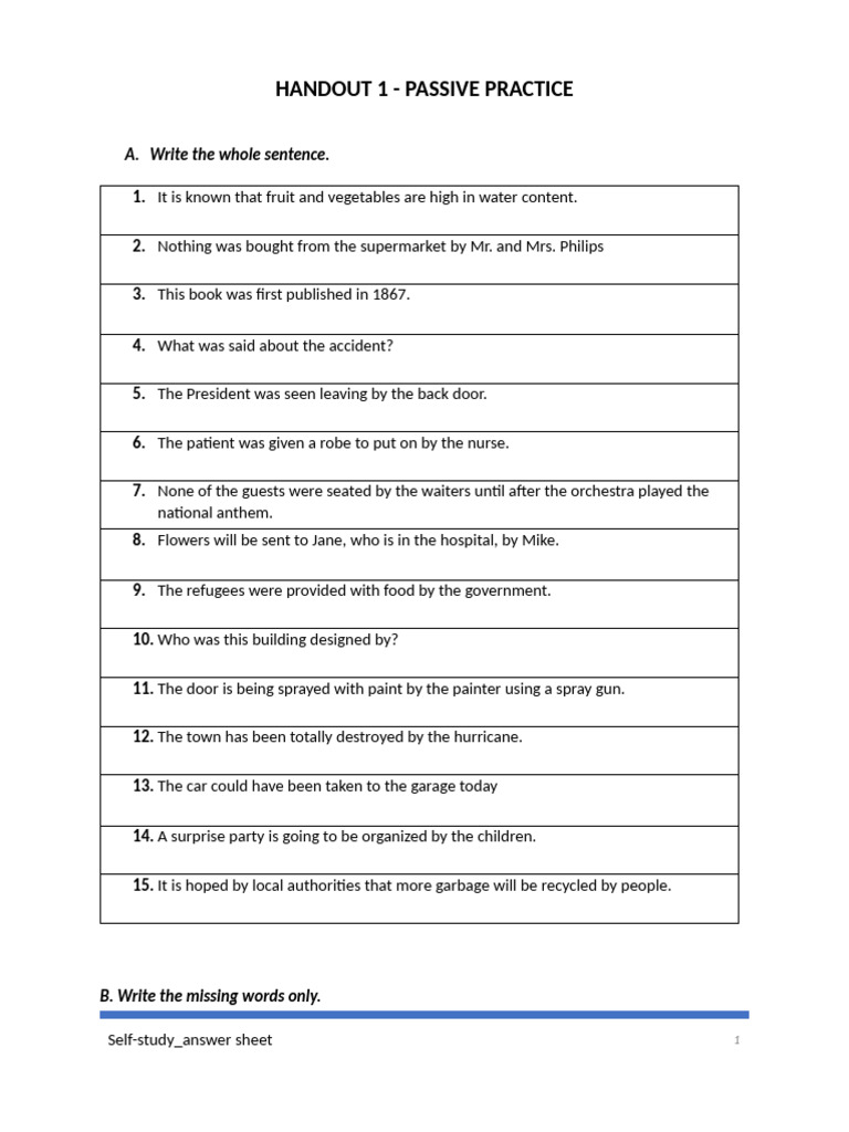 Week 3 - Self-Study - Answer Sheet | PDF | Linguistics | Grammar
