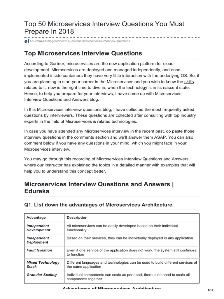 Top 50 Microservices Interview Questions 2018 3 | PDF | Authentication | Cloud Computing