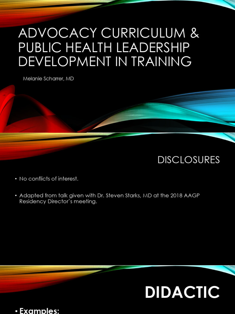 Advocacy Curriculum & Leadership Development 2024 | PDF | Mentorship | Health Care