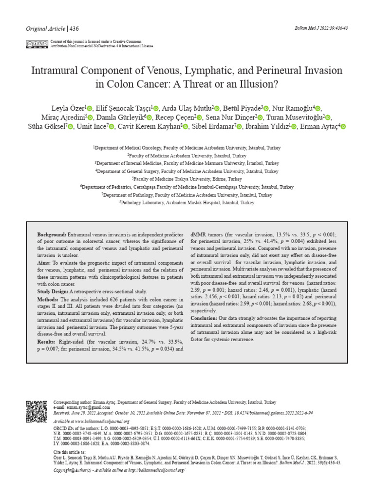 Perineural Invasion in Colon Cancer | PDF | Medicine | Diseases And ...