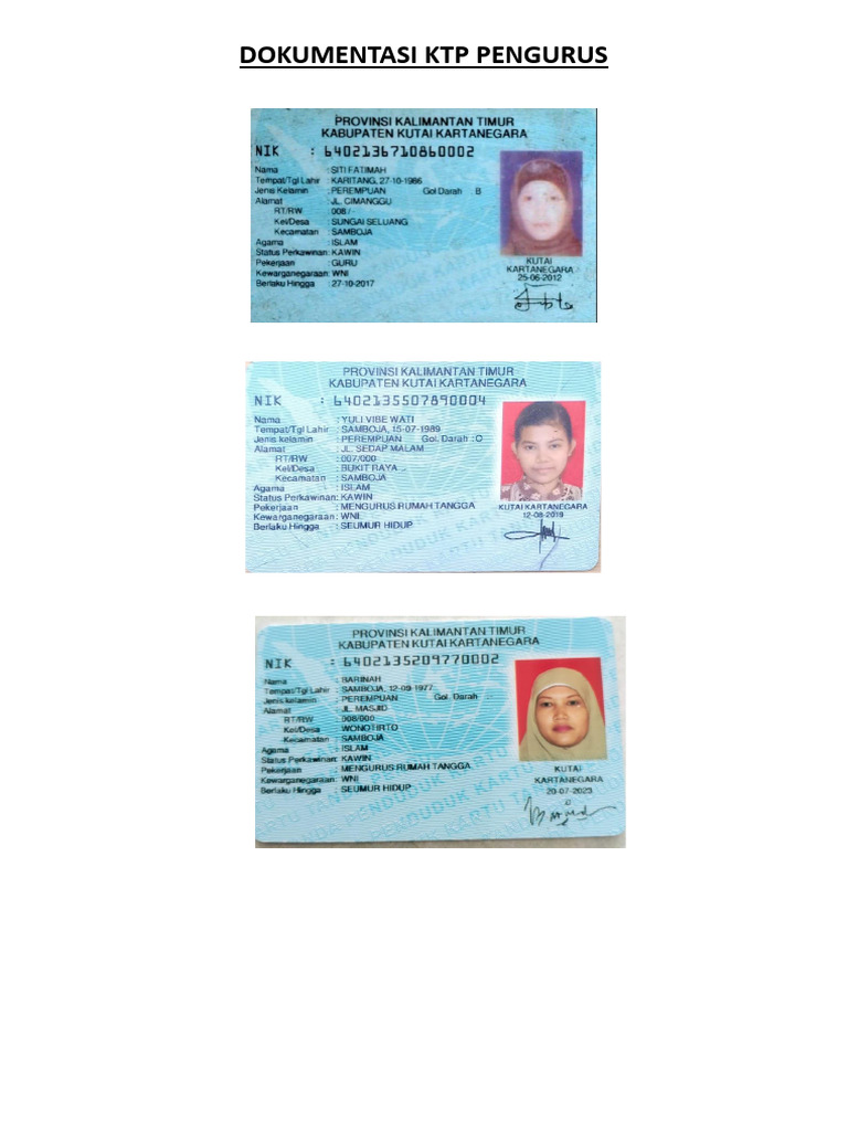 Dokumentasi KTP Peserta Pelatihan Tata Boga | PDF