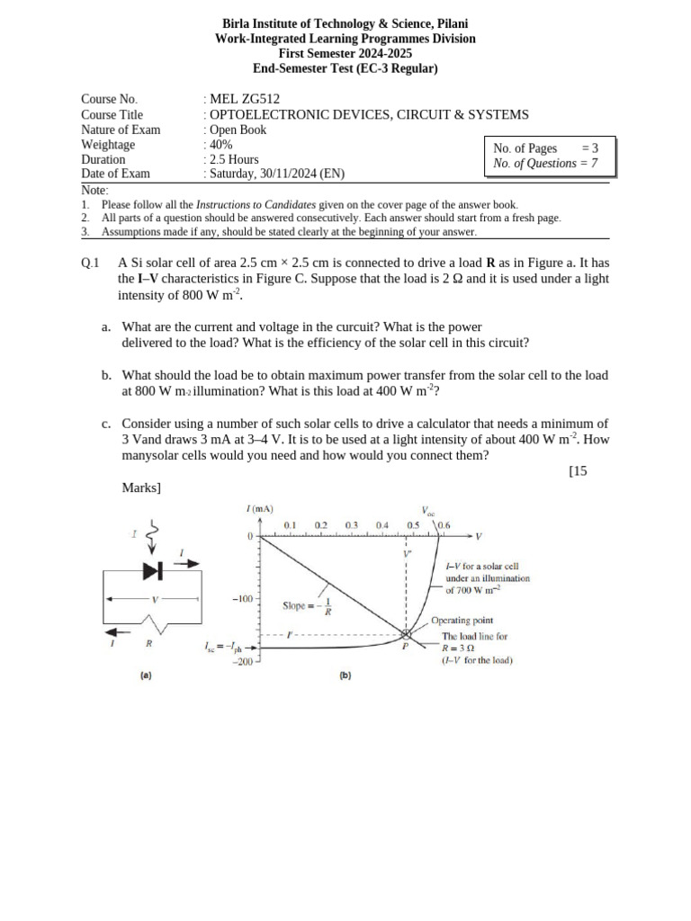 Mel ZG512 Ec-3r First Sem 2024-2025 | PDF | Electronics | Semiconductors