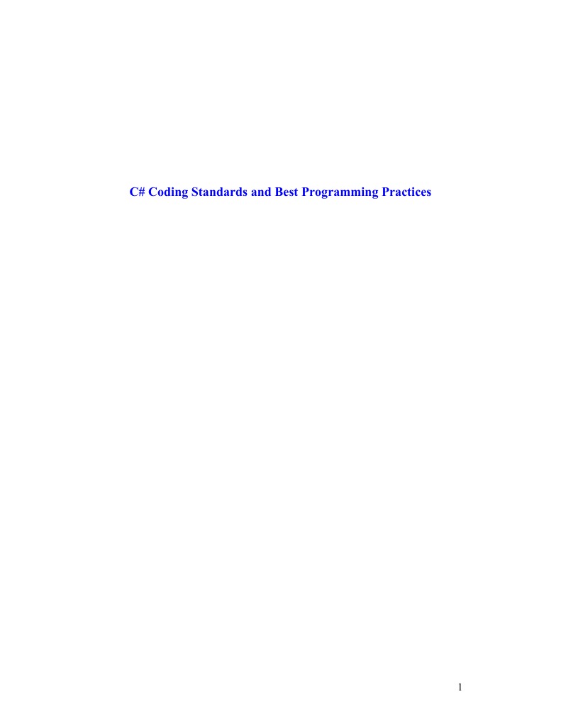 C Coding Standards And Best Programming Practices Pdf String Computer Science Databases