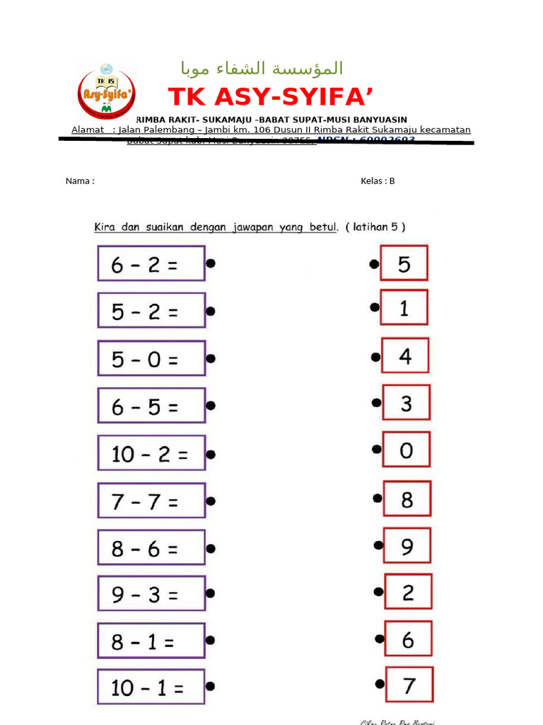 SOAL TK ASY SYIFA 2025 | PDF