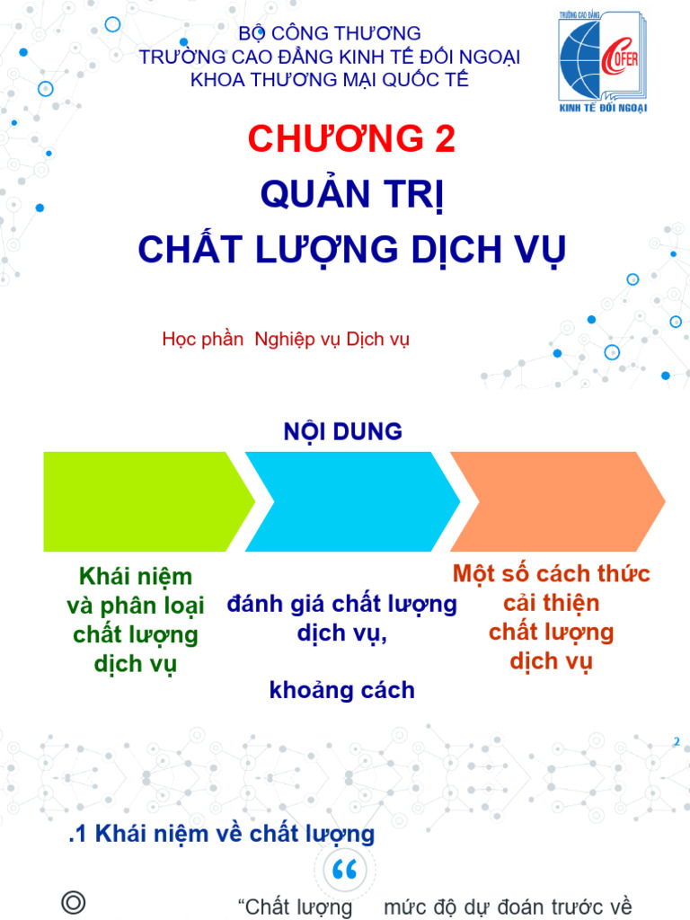 Chuong 2 - CHAT LUONG DICH VU | PDF