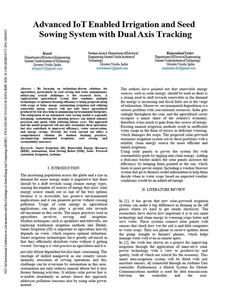 Advanced IoT Enabled Irrigation and Seed Sowing System With Dual Axis ...