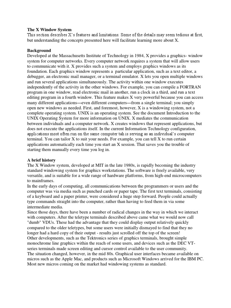 The X Window System | PDF | Computer Terminal | Icon (Computing)