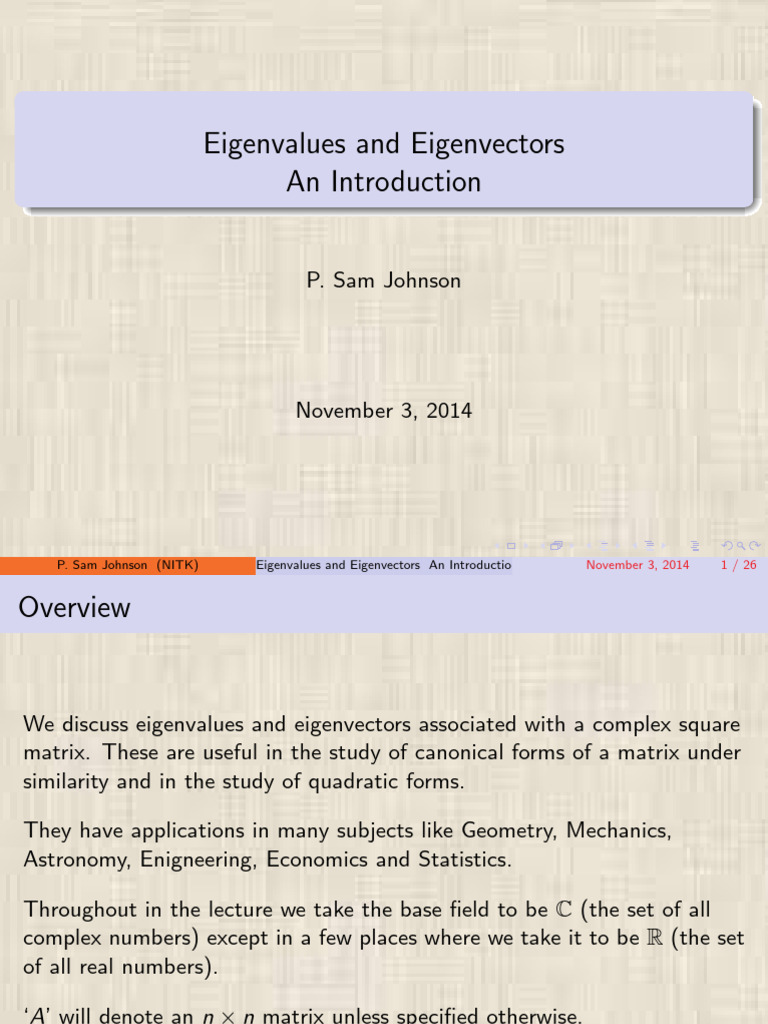 Understanding Eigenvalues and Eigenvectors | PDF | Eigenvalues And ...