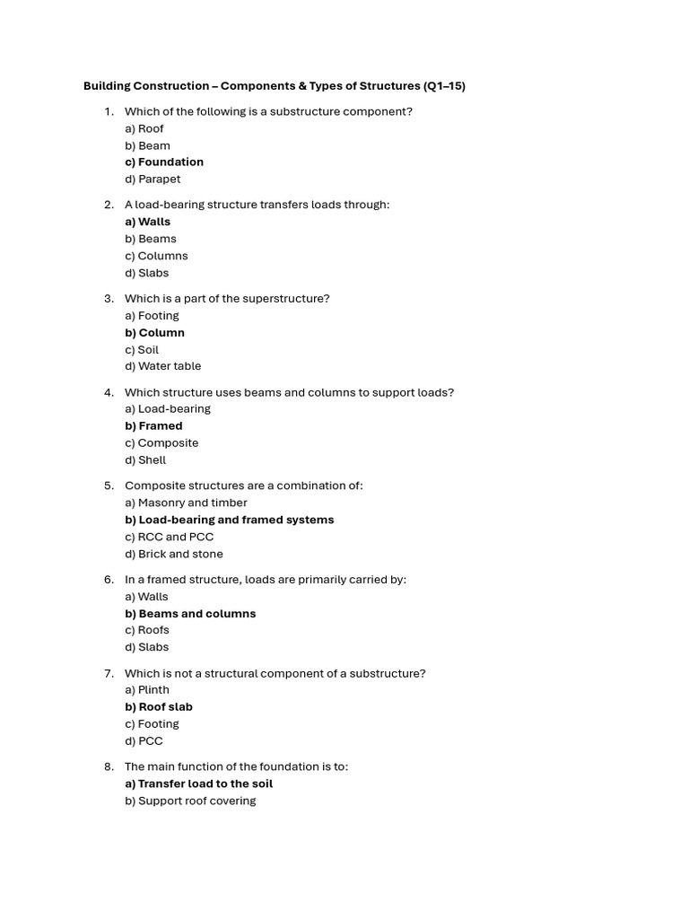 Building Construction: Structures & Materials | PDF | Concrete | Mortar ...