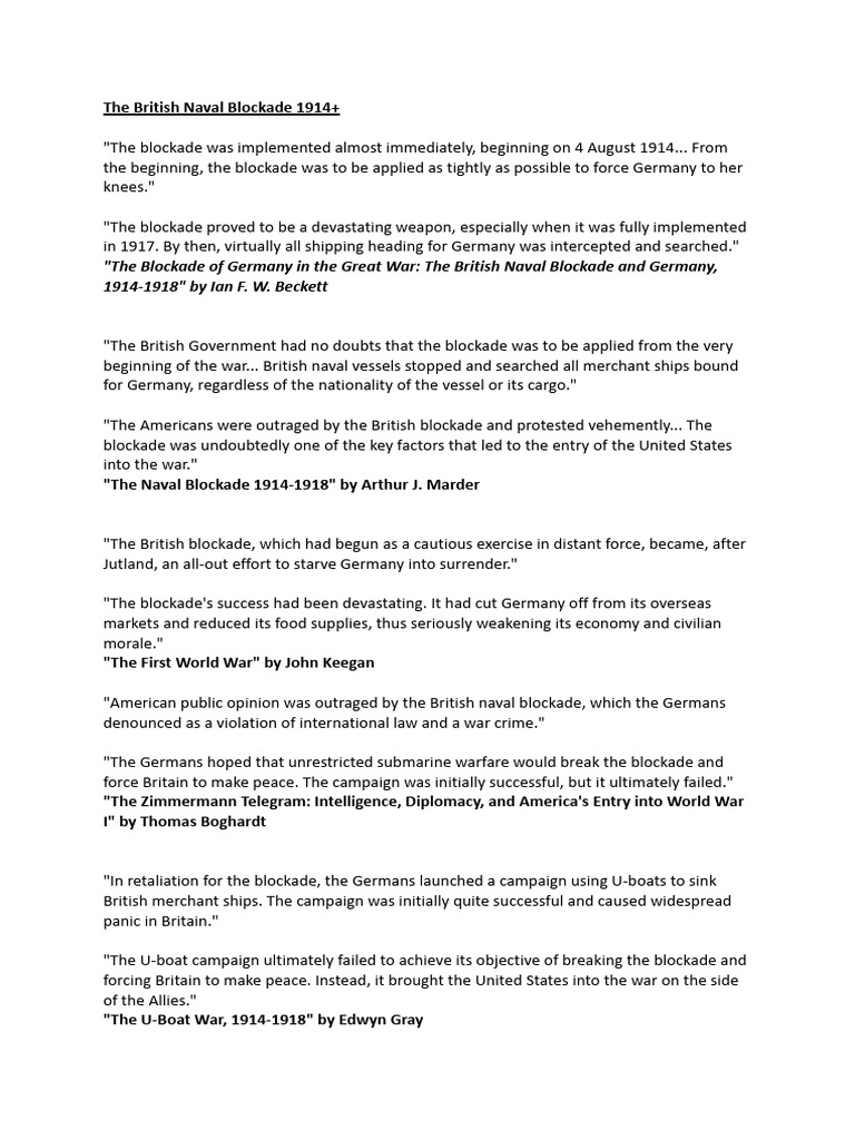 Why Germany Lost The First World War Sources | PDF | Blockade | World War I