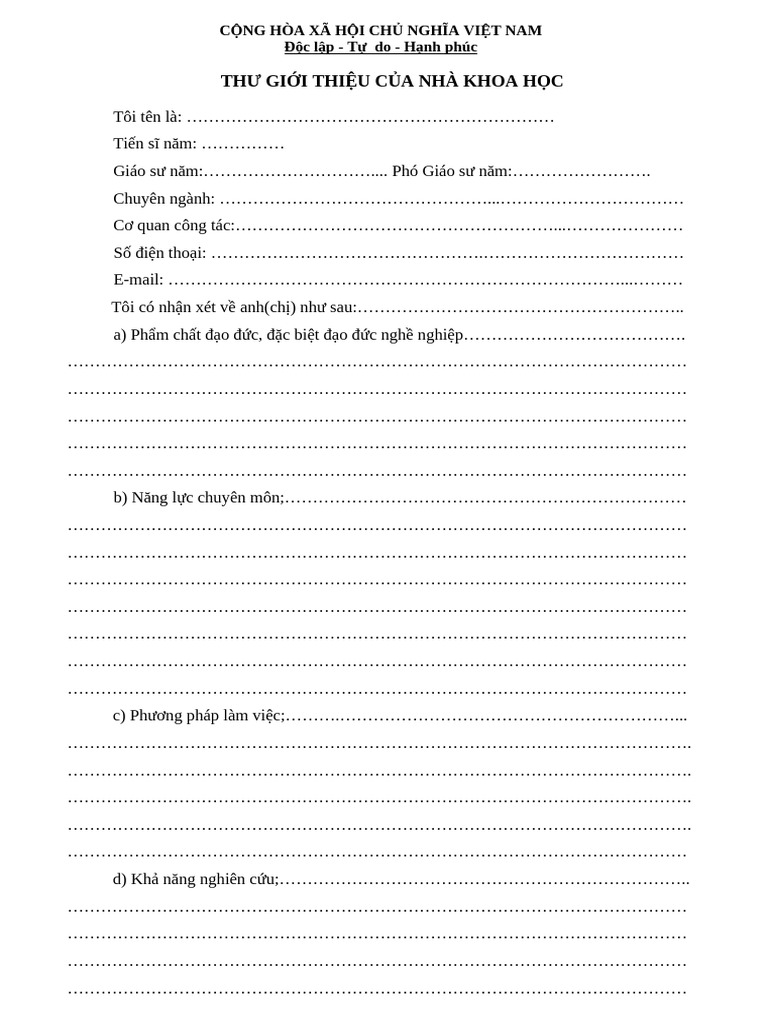 Thu Gioi Thieu Nha Khoa Hoc | PDF