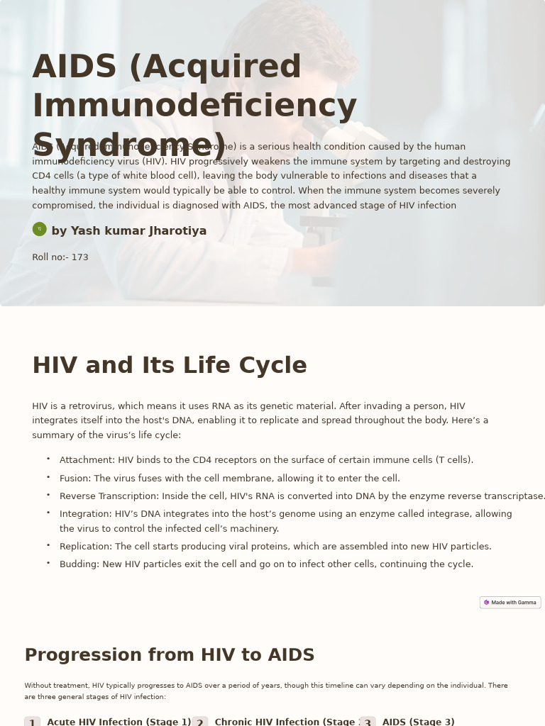 AIDS Acquired Immunodeficiency Syndrome | PDF | Hiv | Hiv/Aids