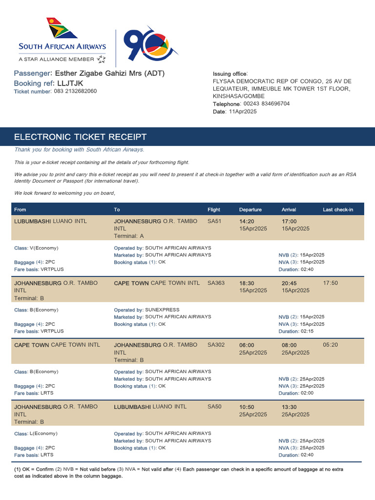 Your Electronic Ticket-EMD Receipt | PDF