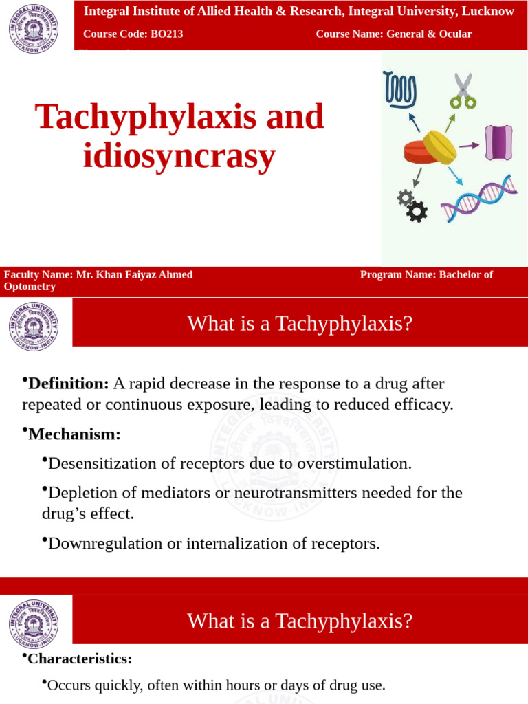 Tachyphylaxis and Idiosyncrasy | PDF | Medicine | Medical Specialties