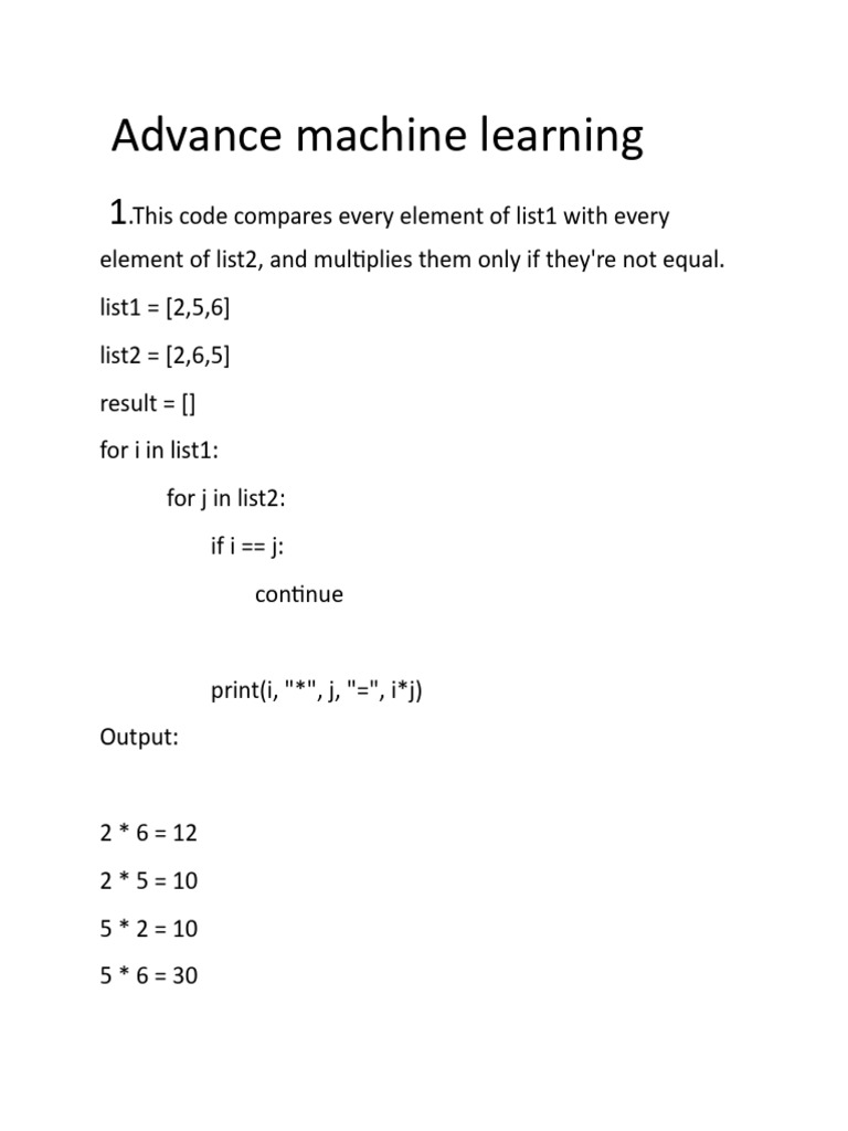 Advance Machine Learning Video Lecture PDF | PDF | Control Flow ...