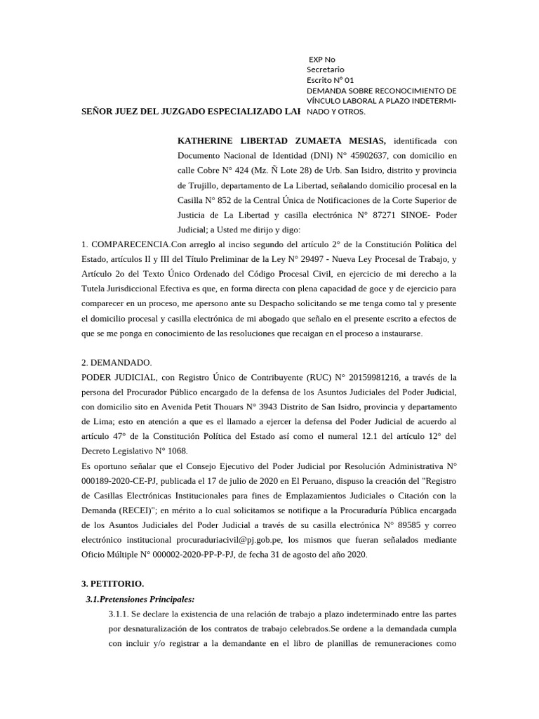 Demanda Sebas | PDF | Demanda judicial | Judicaturas