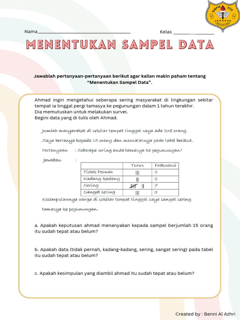 Menentukan Sampel Data | PDF