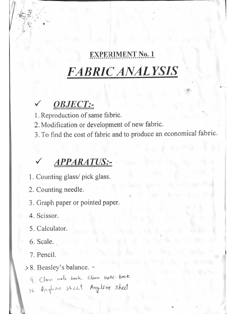 Fabric Analysis | PDF