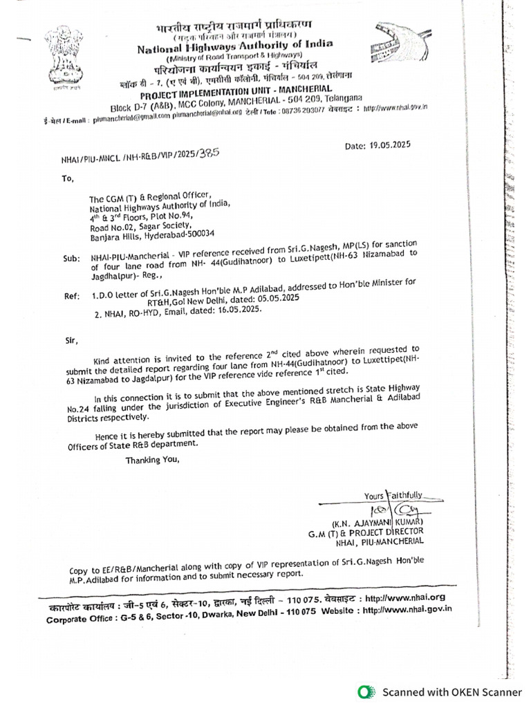 VIP Ref Sri. G.Nagesh, MP | PDF