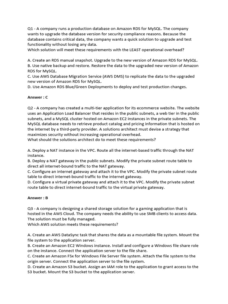 AWS - SA - Associate | PDF | Amazon Web Services | Scalability