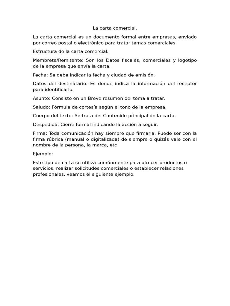 La Carta Comercial | PDF