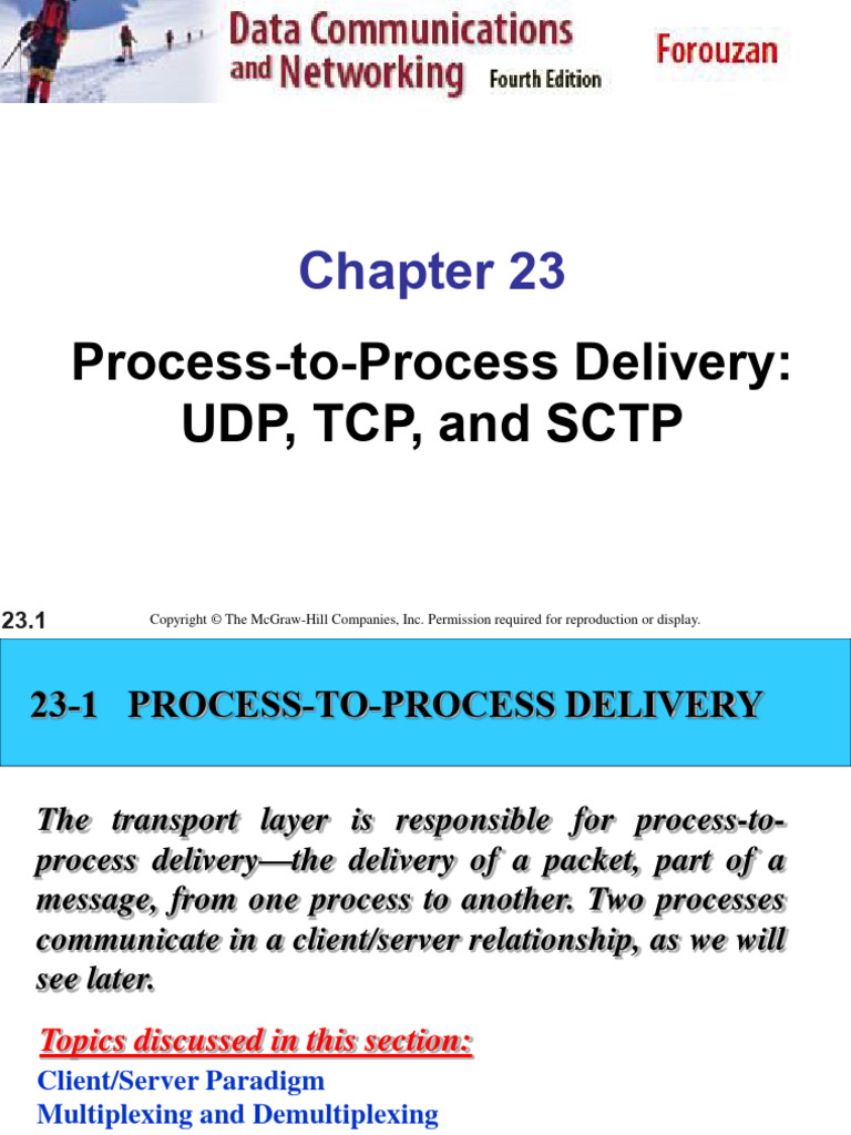 Chapter 23 - Process To Process Delivery | PDF | Transmission Control Protocol | Port (Computer ...
