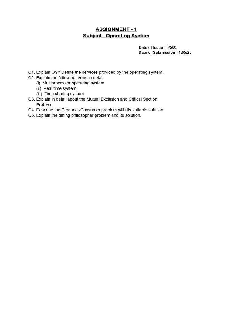 OS Assignment | PDF