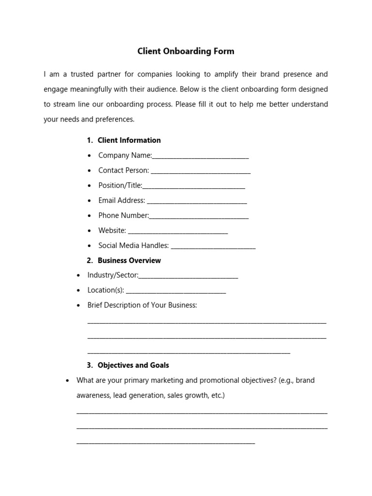Aberus Client Onboarding Form | PDF | Brand | Social Media