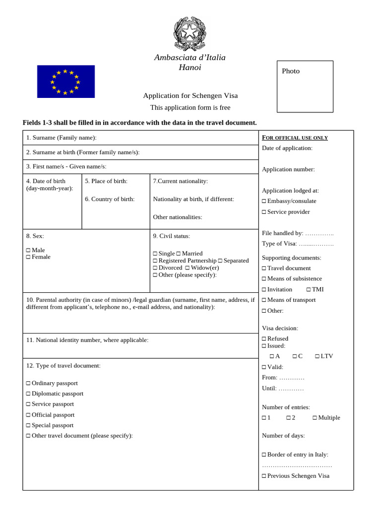 Formulario Visto Shengen | PDF | Travel Visa | Justice